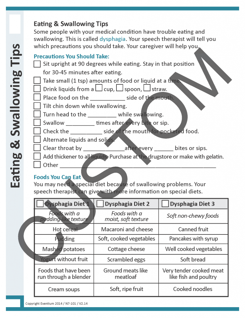 Eating and Swallowing Tips Custom | Eventium