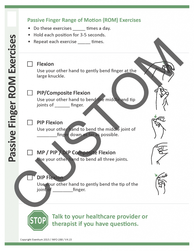 Passive Finger ROM Exercises Custom | Eventium