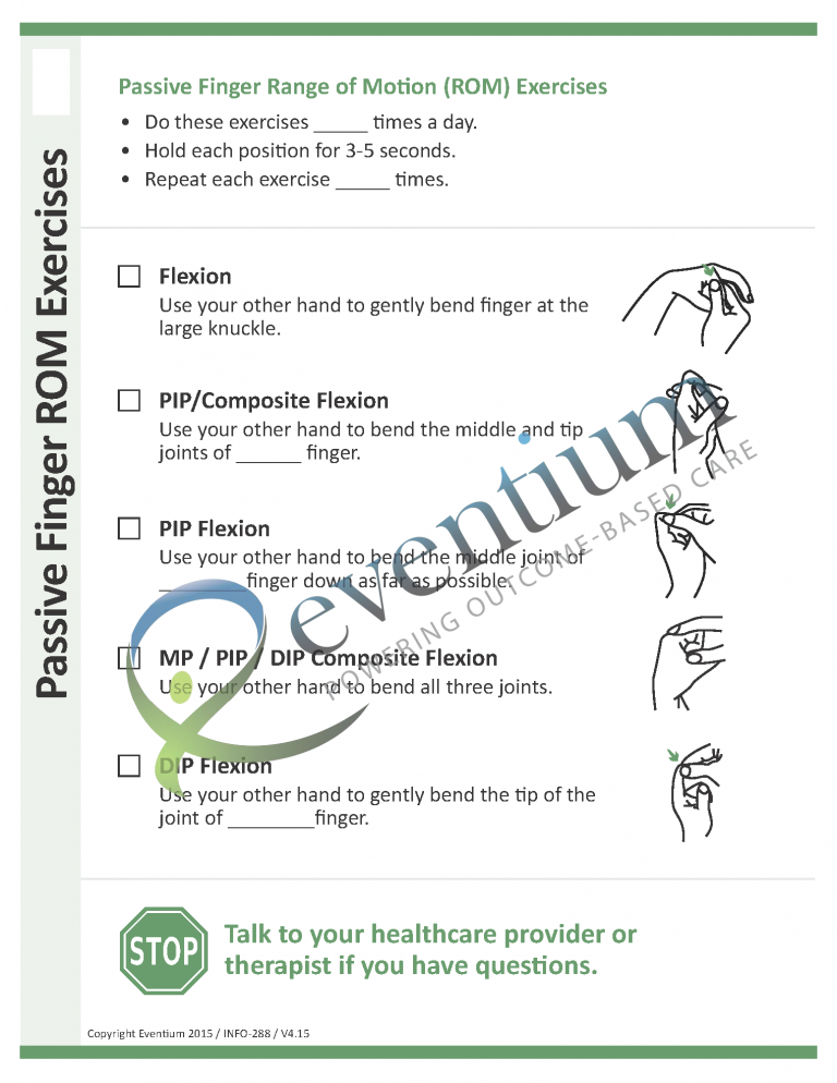 Passive Finger ROM Exercises | Eventium