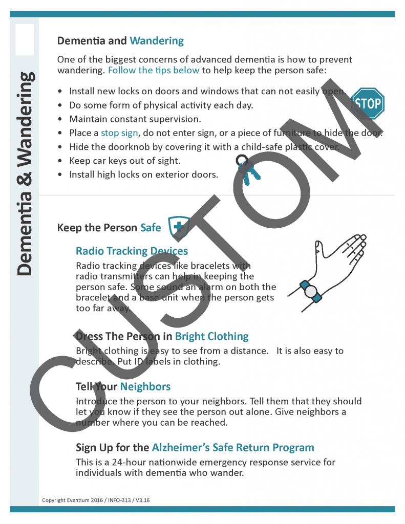 Dementia and Wandering Custom | Eventium