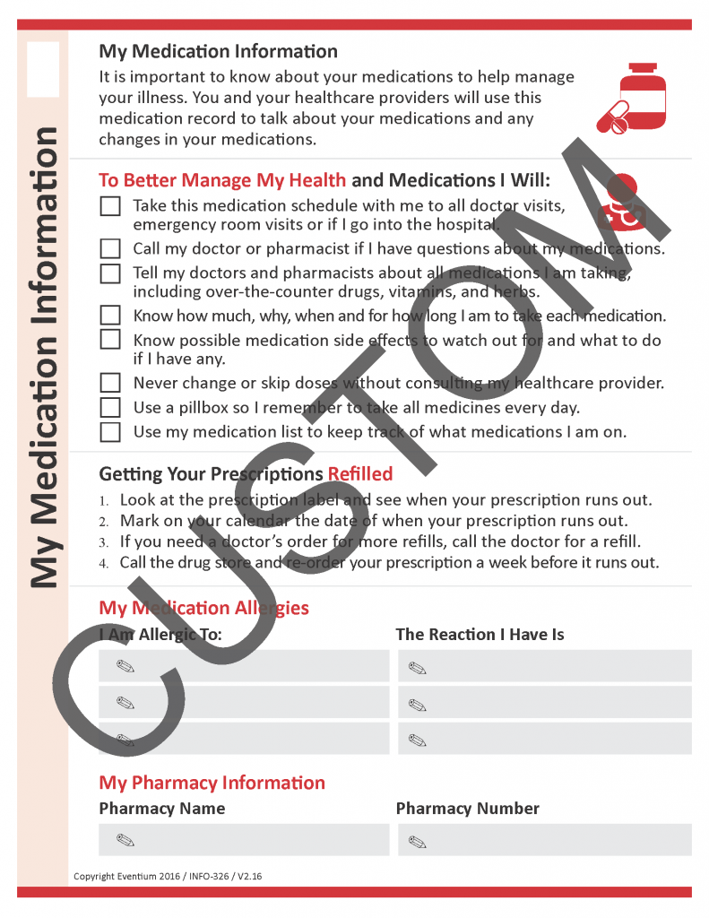 Medication Information Custom | Eventium