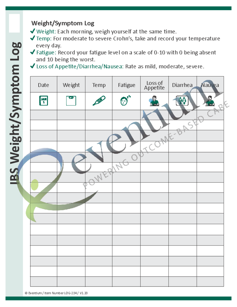 IBS Weight/Symptom Log | Eventium