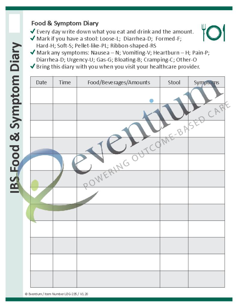 IBS Food Symptom Diary | Eventium